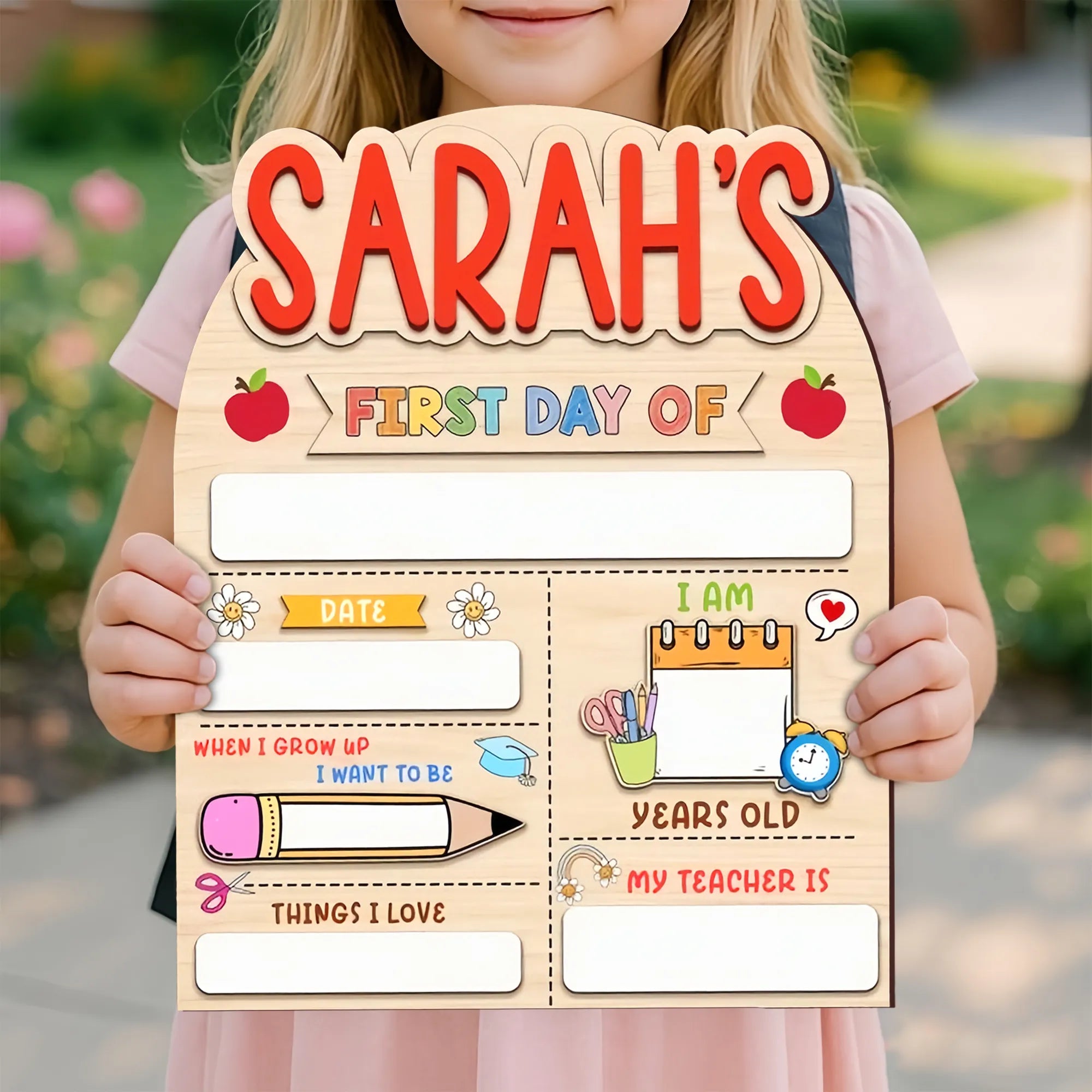 Customized First And Last Day School Sign, Back to School Sign, Kinder ...