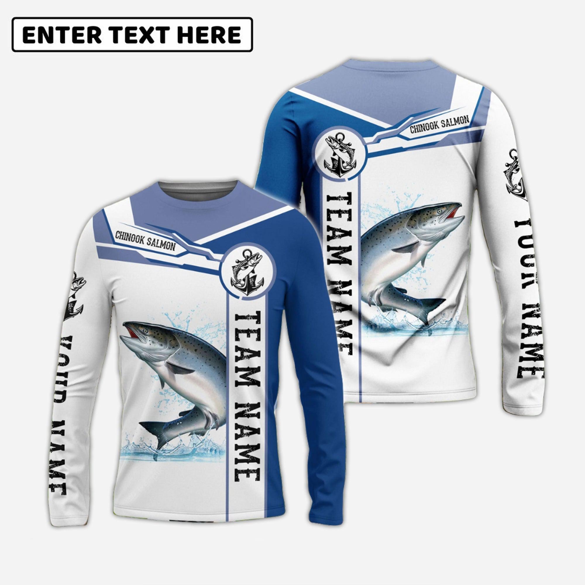 Chinook Salmon Fishing Customize Name And Team Name Tournament Shirts – Libbie Sews