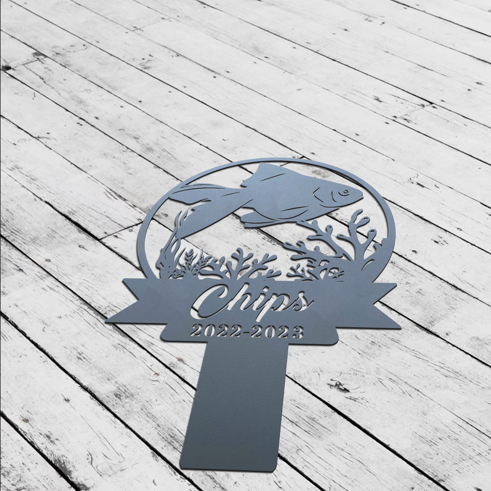 Personalized Fish Memorial Metal Garden Stake, Custom Fish Memorial Me ...