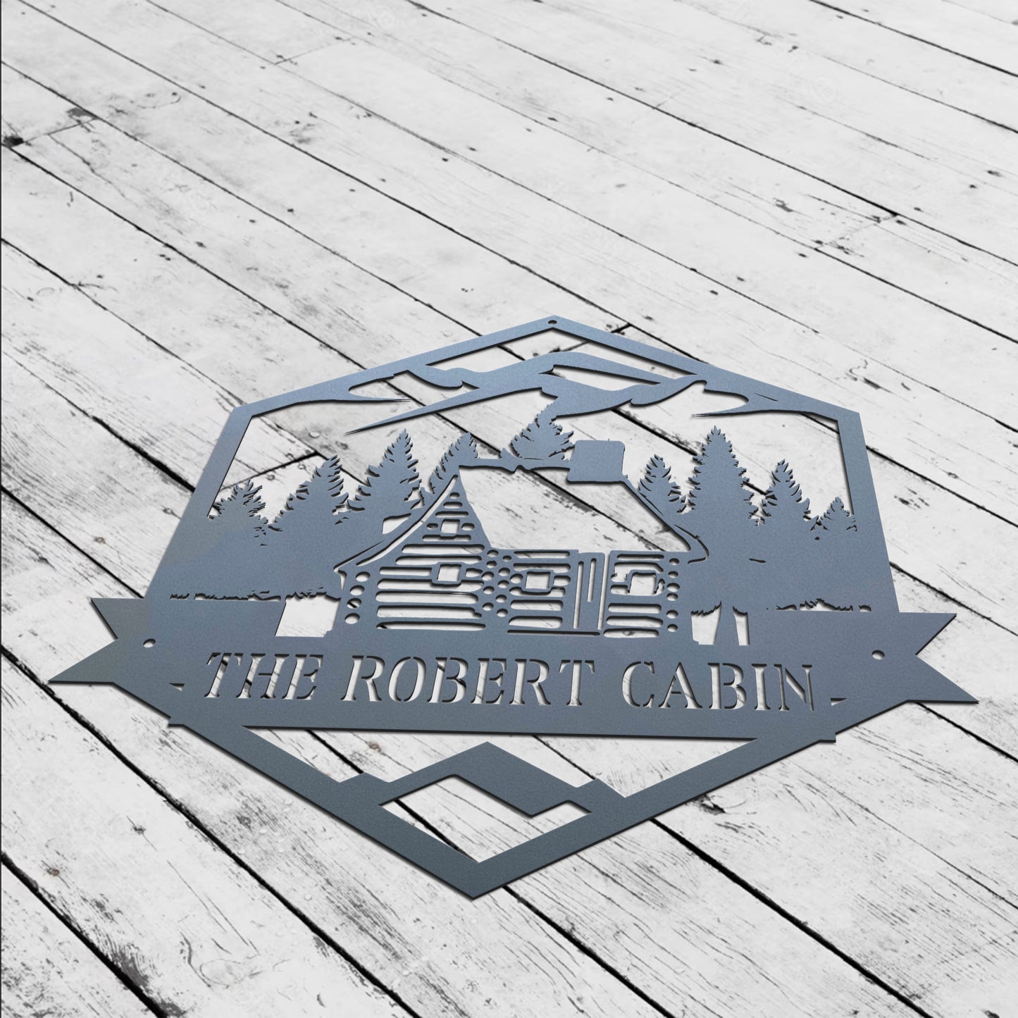 Custom Cabin Metal Sign With Led Lights, Cabin House Metal Wall Art, C ...