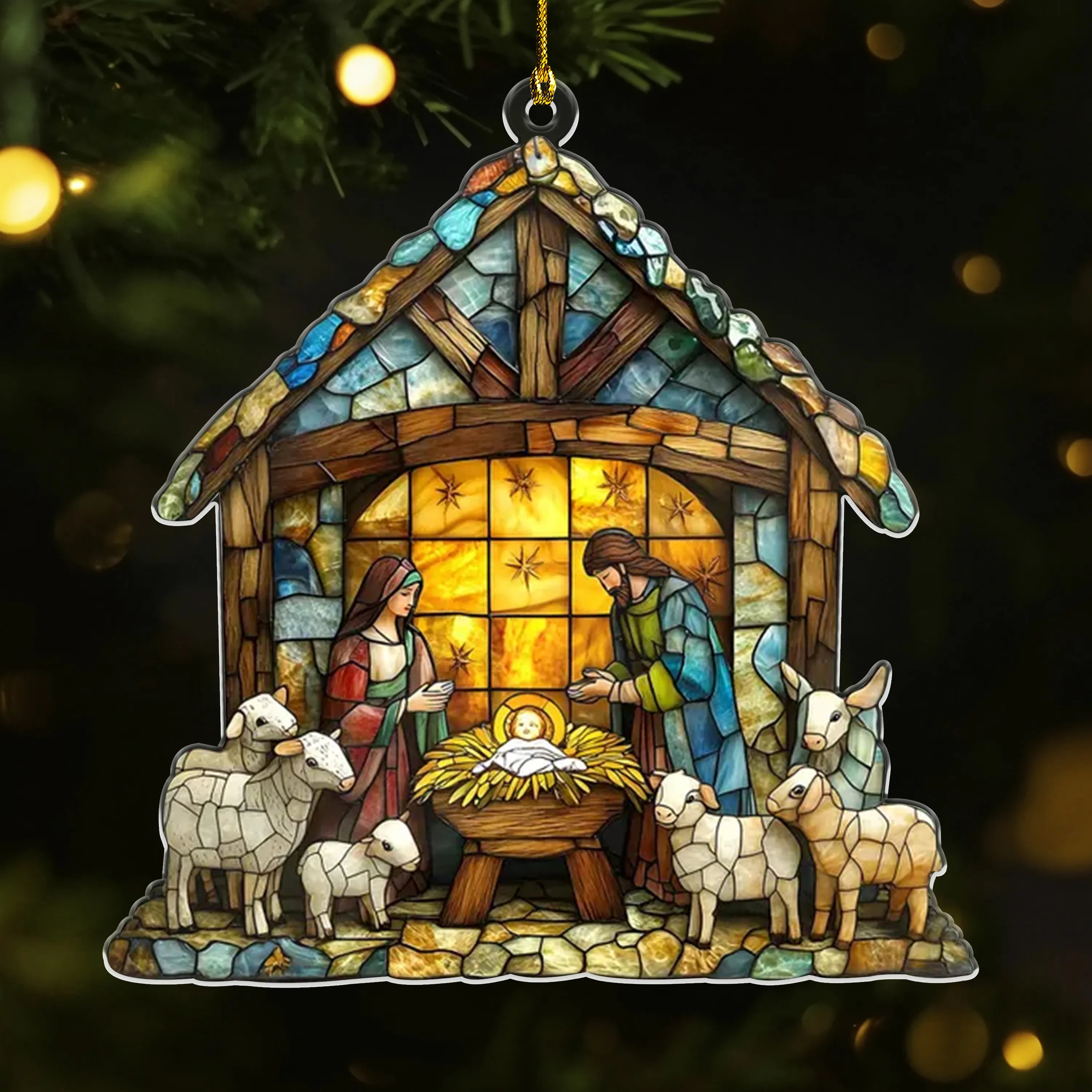 Nativity Scene Suncatcher Acrylic Ornament – Libbie Sews