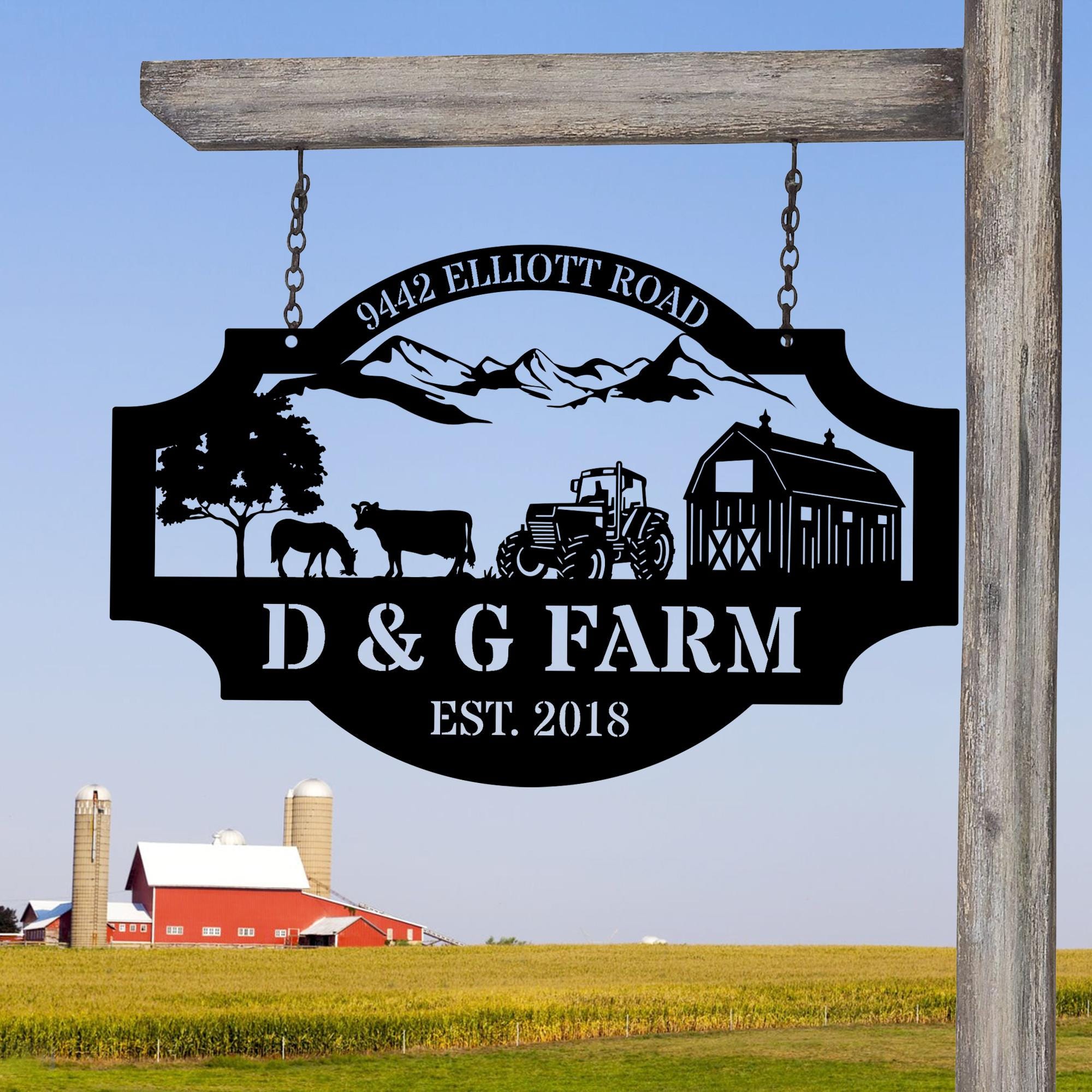 Custom Your Metal Farm Sign, Your Own Farm Sign, Custom Farmhouse Meta ...