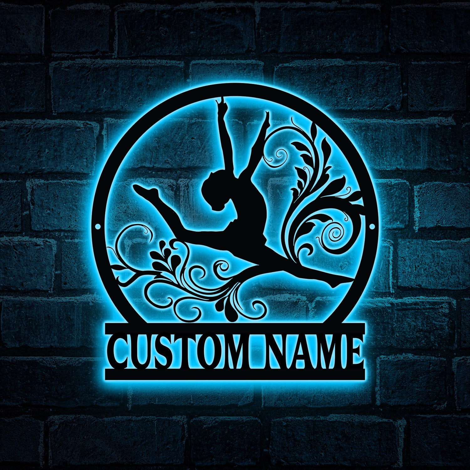Personalized Female Gymnastics Metal Wall Art With Led Lights, Custom ...
