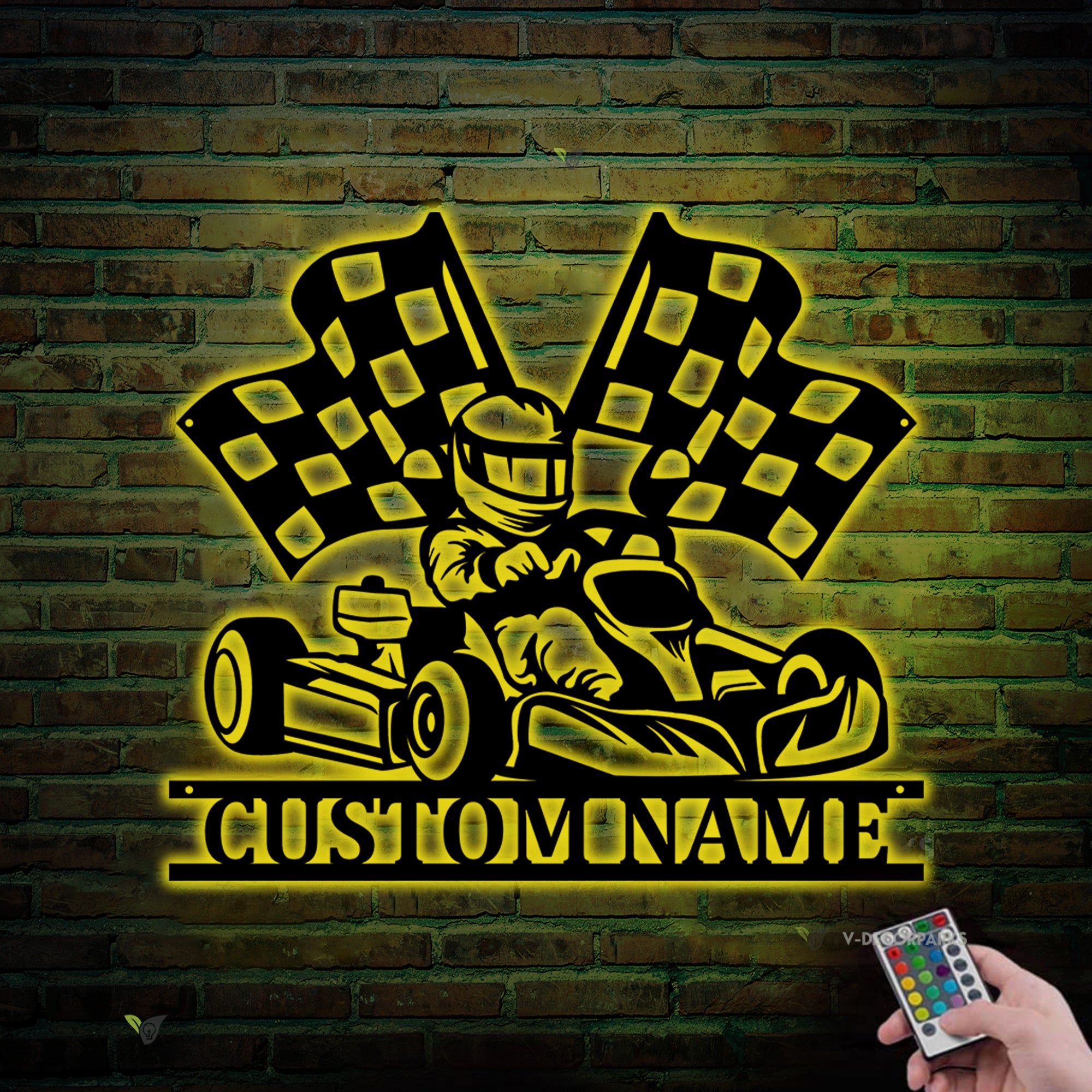 Custom Go Kart Racing Metal Sign Led Lights, Personalized Go Kart Race ...