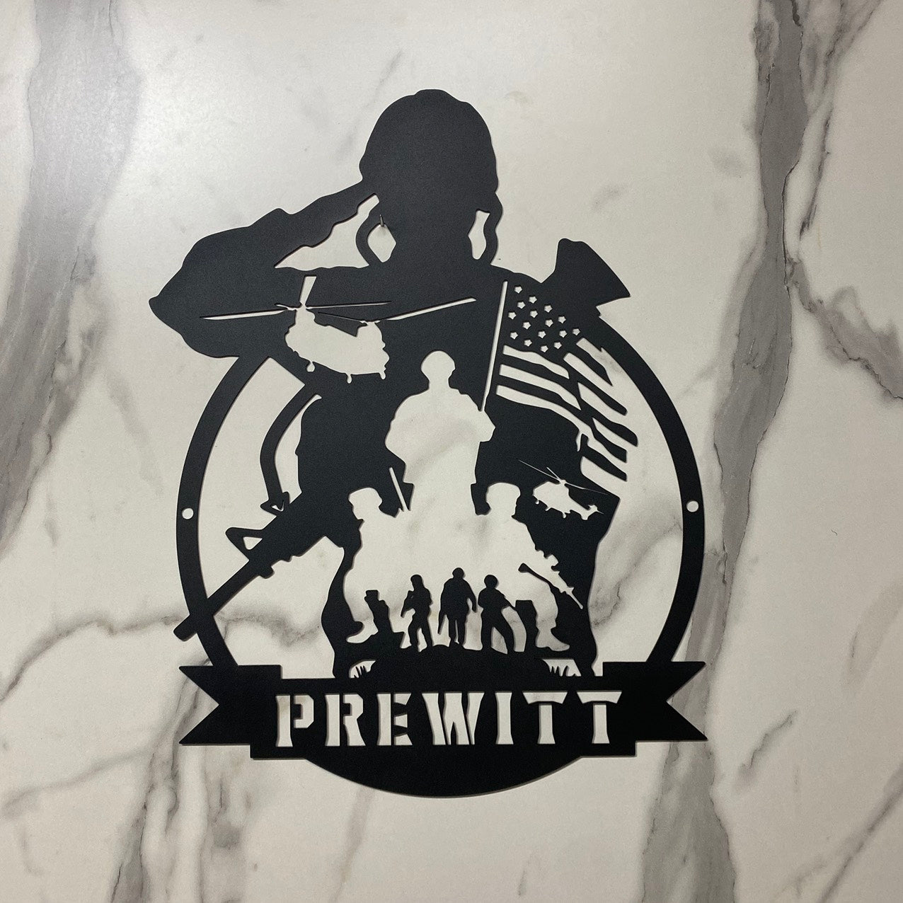 Personalized Name Soldiers Veteran Metal Wall Art, Custom Military Met ...